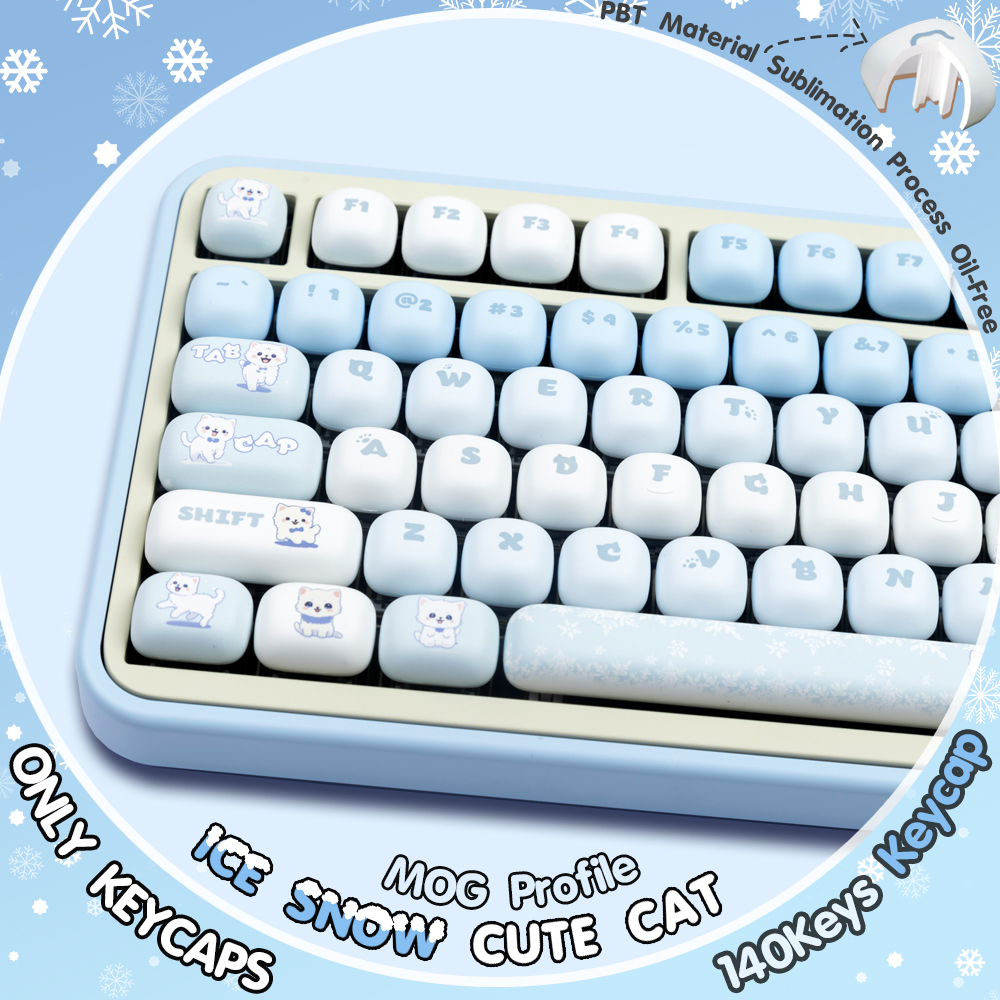 Dessert Cat MOG Profile 140Keys/Set Keycaps PBT Dye-Sublimation Custom ...