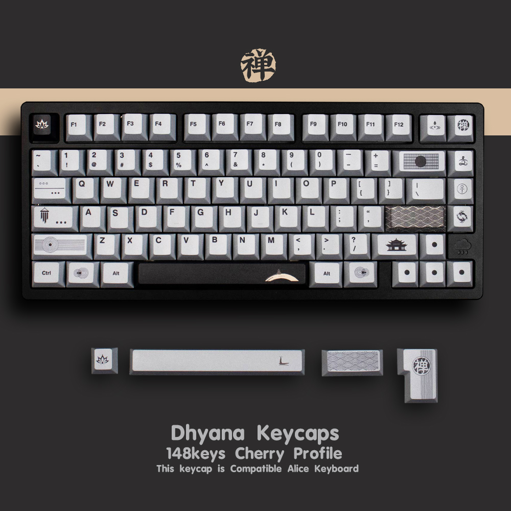 Alice Keycaps 144Keys/Set PBT Cherry Profile Custom Keycaps for Gateron ...