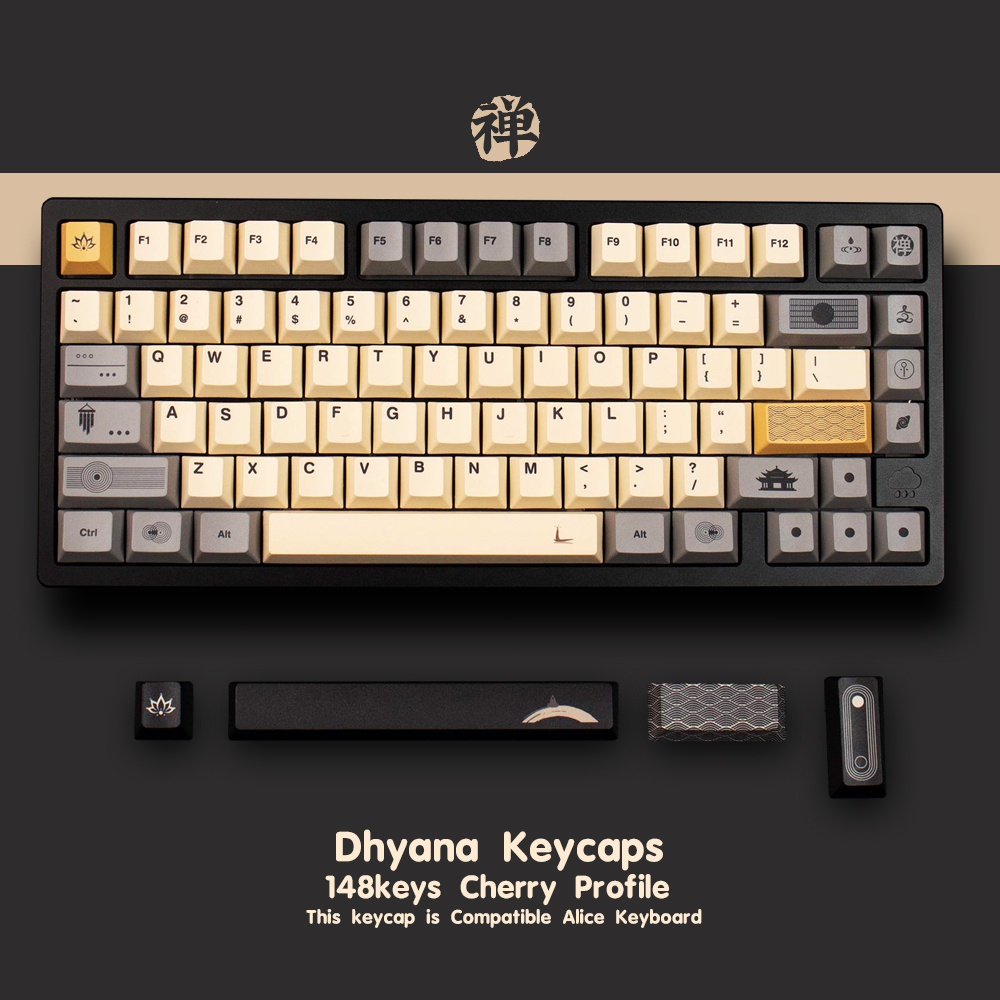 Alice Keycaps 144Keys/Set PBT Cherry Profile Custom Keycaps for Gateron ...