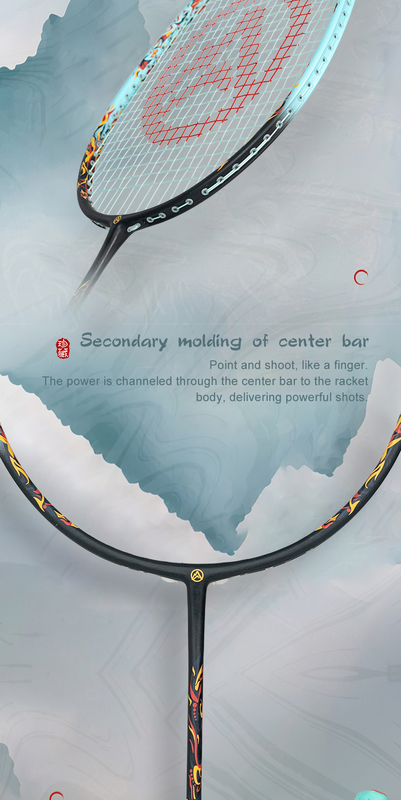 ALPSPORT Flame Composite Carbon Fiber Balanced Badminton Racket Default ...