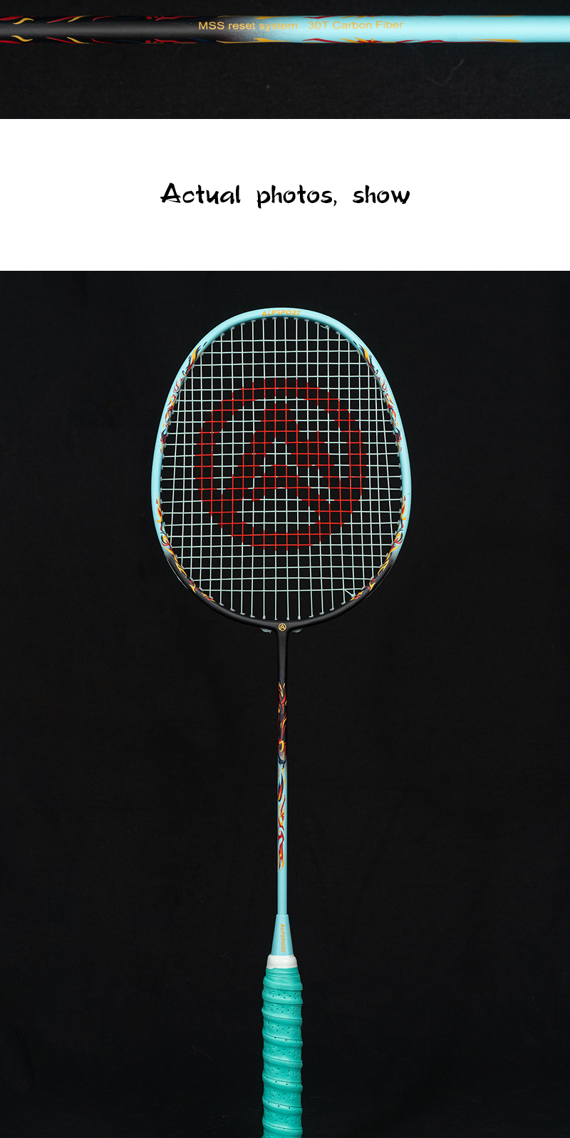 ALPSPORT Flame Composite Carbon Fiber Balanced Badminton Racket Default ...