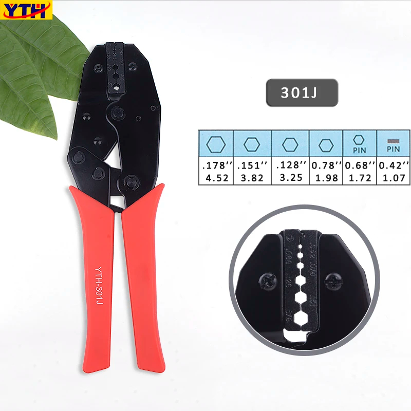 YTH Terminal Clamp Cable Tool Nippers SMC Hex Coating Crimping Pliers ...