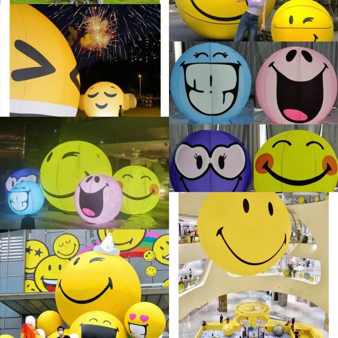 Inflatable Smiley Face Emoticon Pack Thickened PVC Balloon Shopping ...