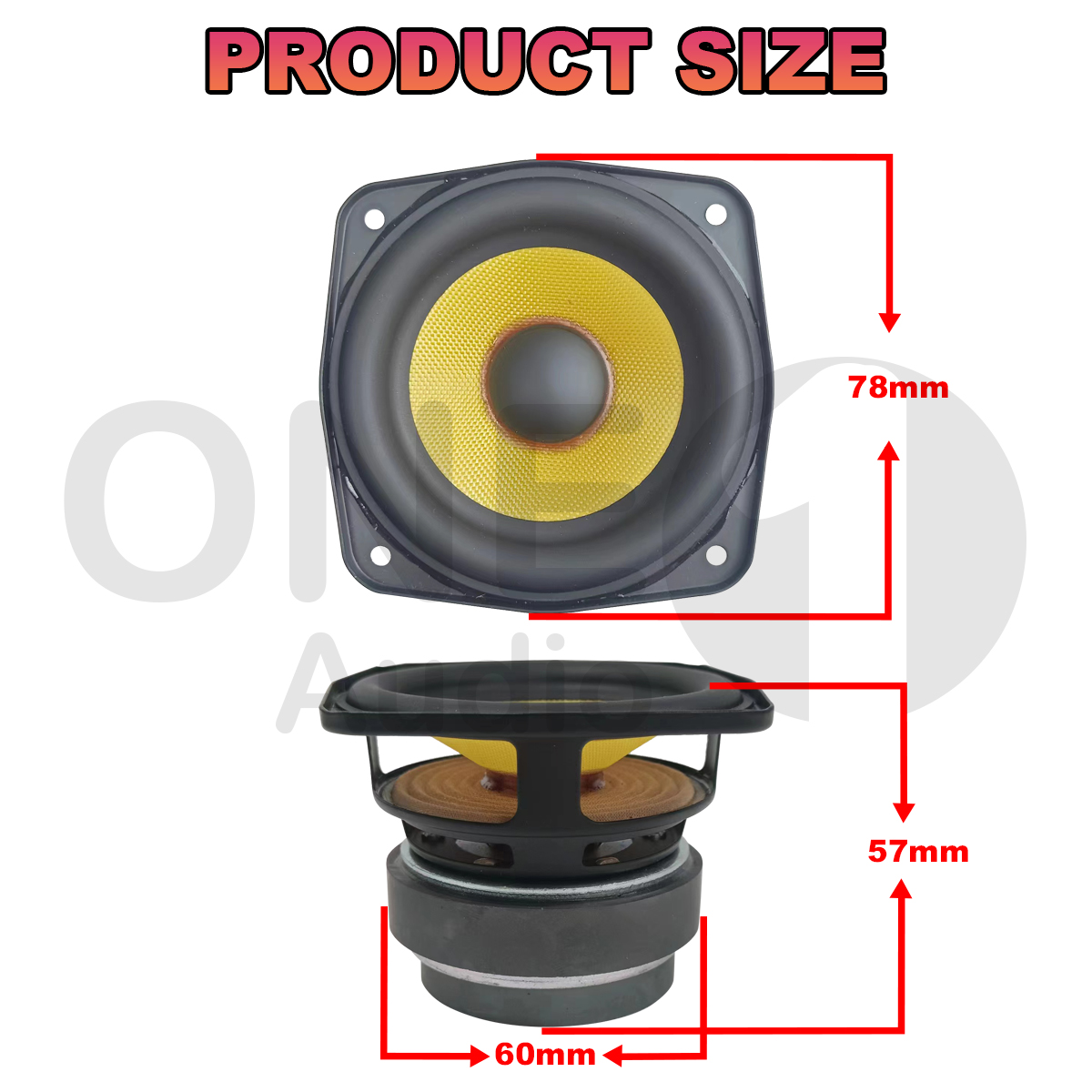 OneAudio Peerless 3-inch Midrange Speaker 8Ohms 40W 3-inch Car Stereo Midrange 3-inch Car ...