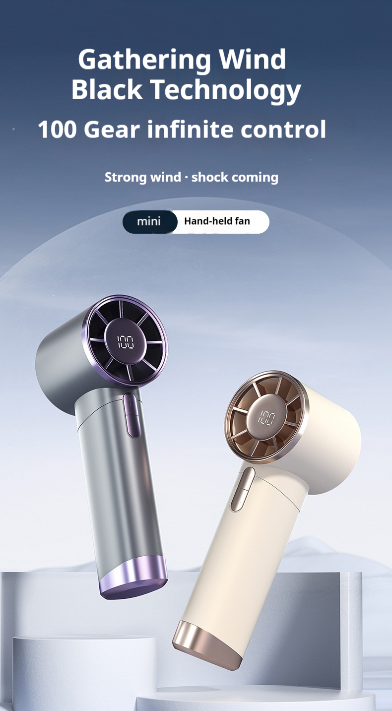 Portable Turbo Jet Mini Fan Handheld Fan 1-100 Speeds Adjustable Turbo ...