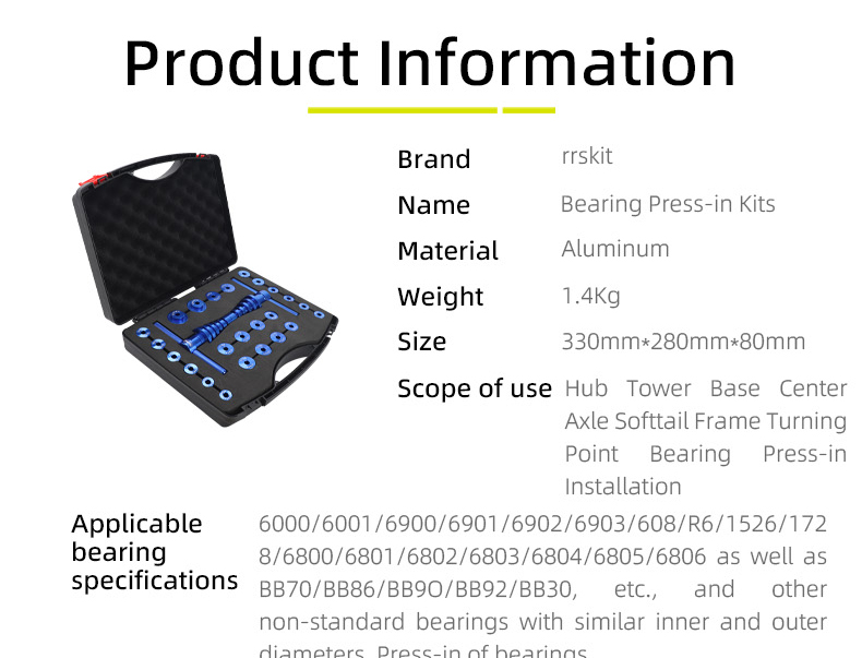 RRSKIT Bicycle Bearings Installation Extractor Tool Bike BB Axis ...