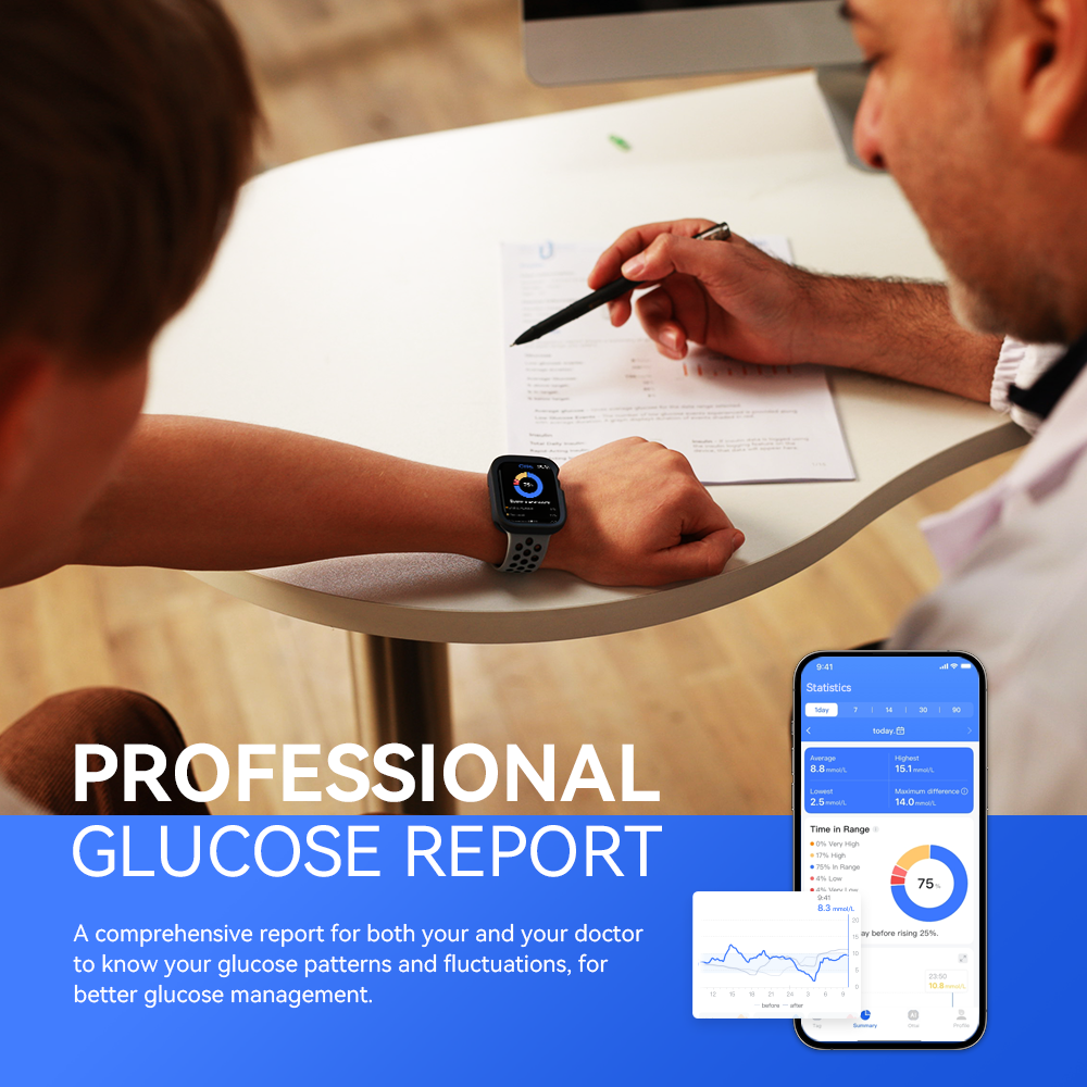 Ottai Continuous Glucose Monitoring System 24h Real-time Blood Sugar ...