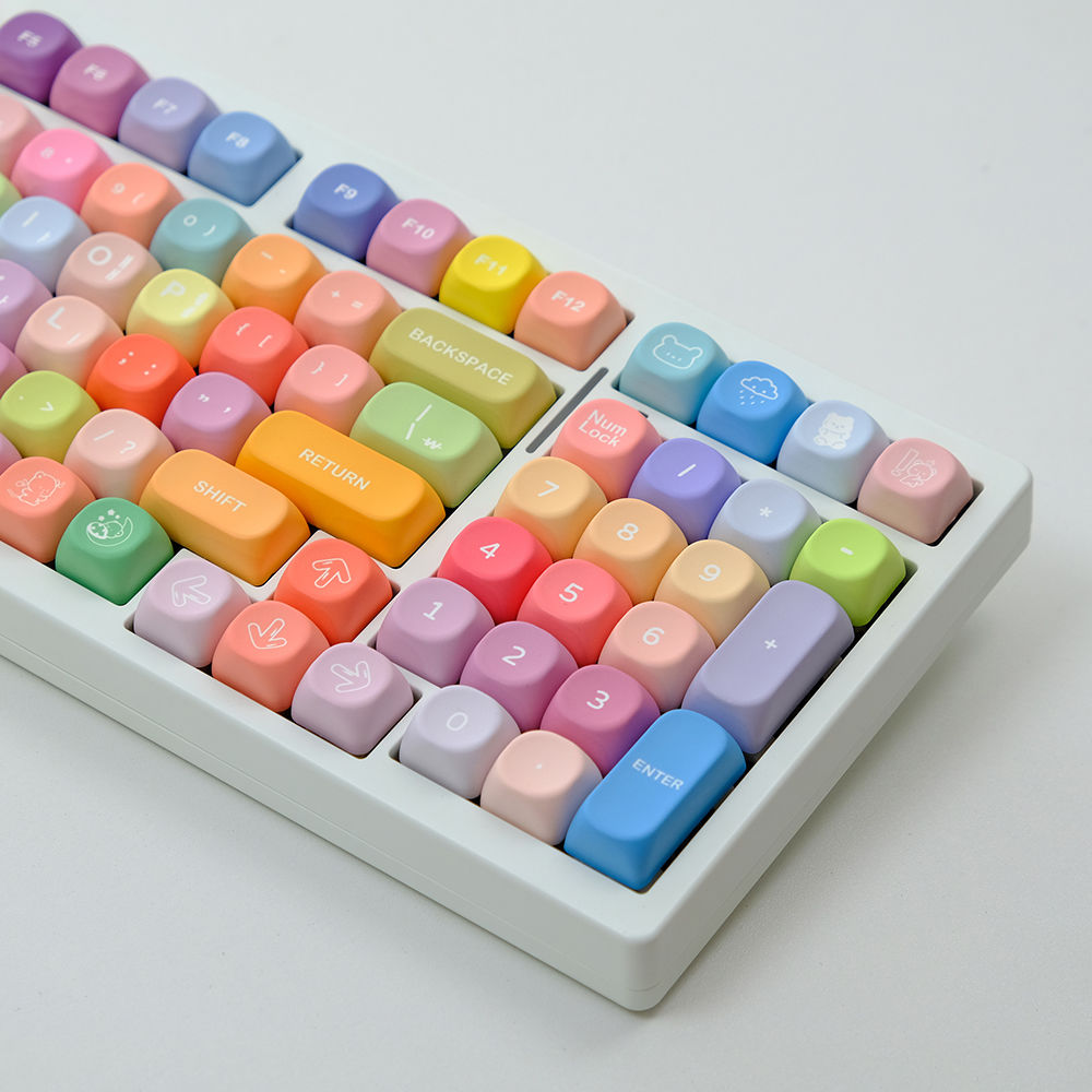 PBT Keycap MOA Gummy Bear English characters Theme Cute Round PBT Five ...