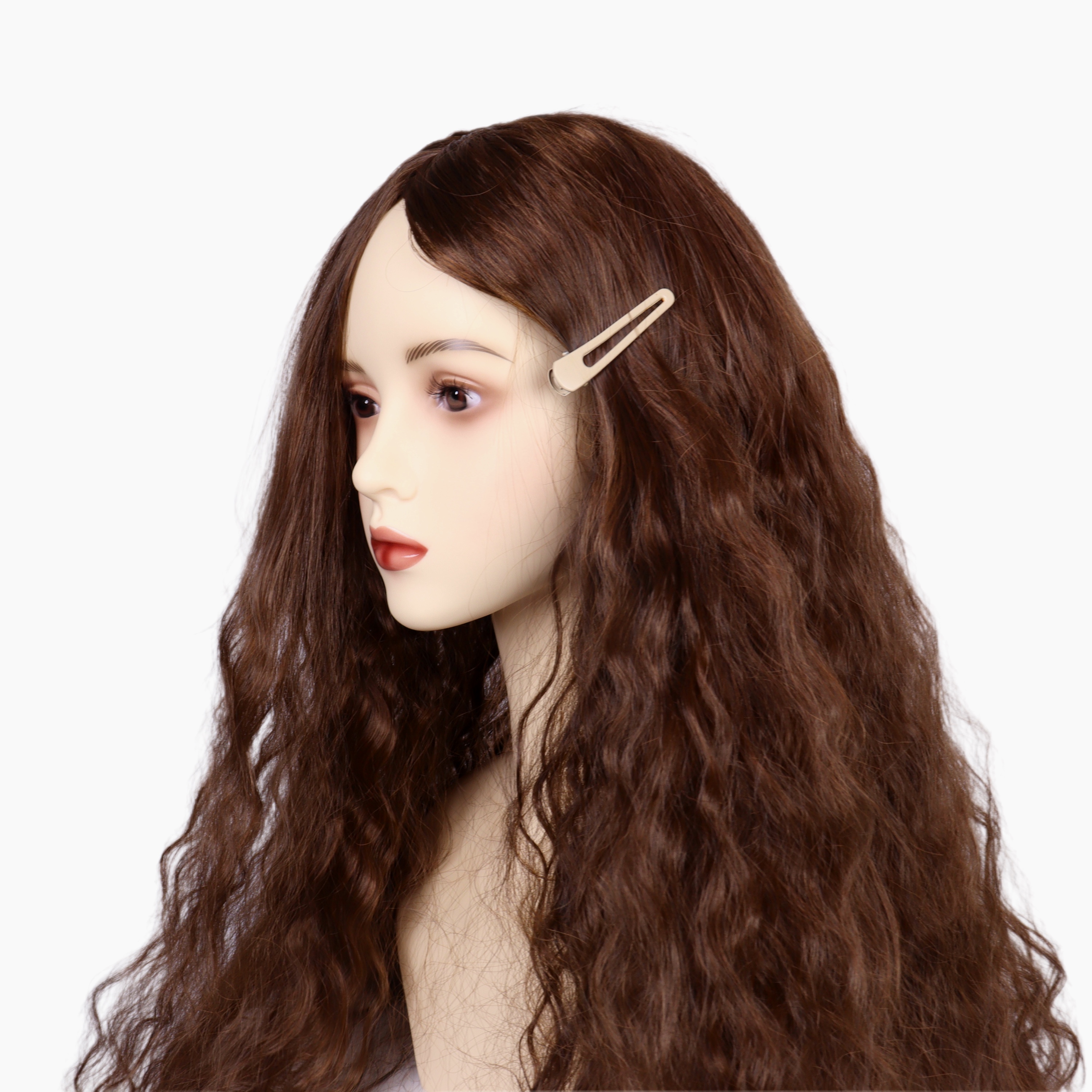 Curly Wig for Woman Full Head Wig Without Bangs Wool Long Curly Hair ...