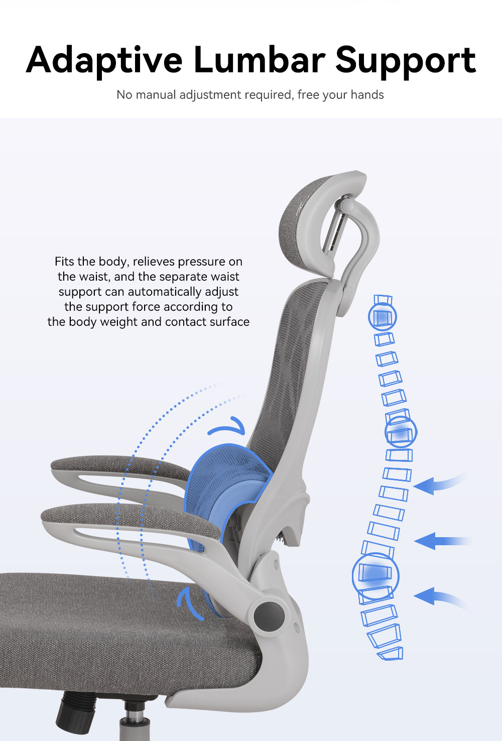 MUSSO C10 Ergonomic Chair 2D Headrest and Flip Armrest Ergonomic Office ...