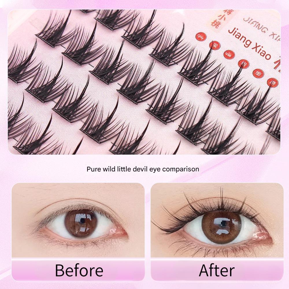 【Glue Free】Eyelashes Press-on False Lashes Clusters Individual Resuable ...