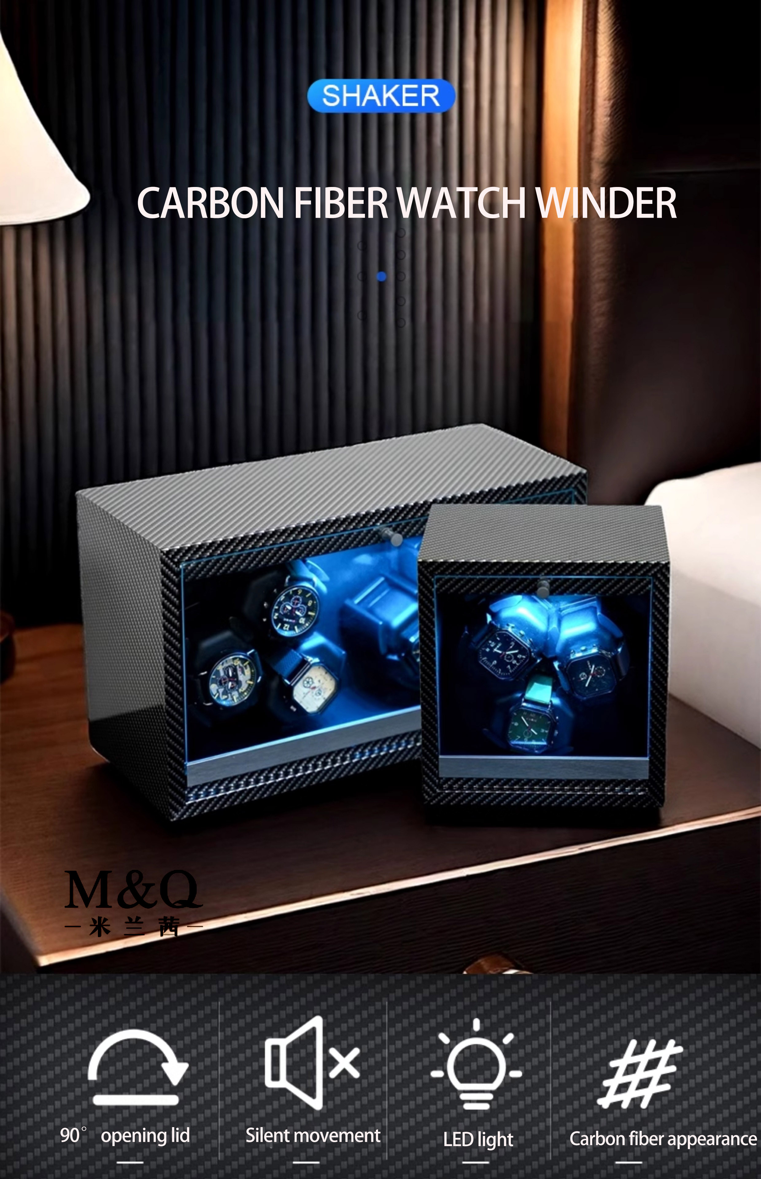 MELANCY Brand Spot Latest Upgraded Version Watch winder 3/6 Slot Blue ...