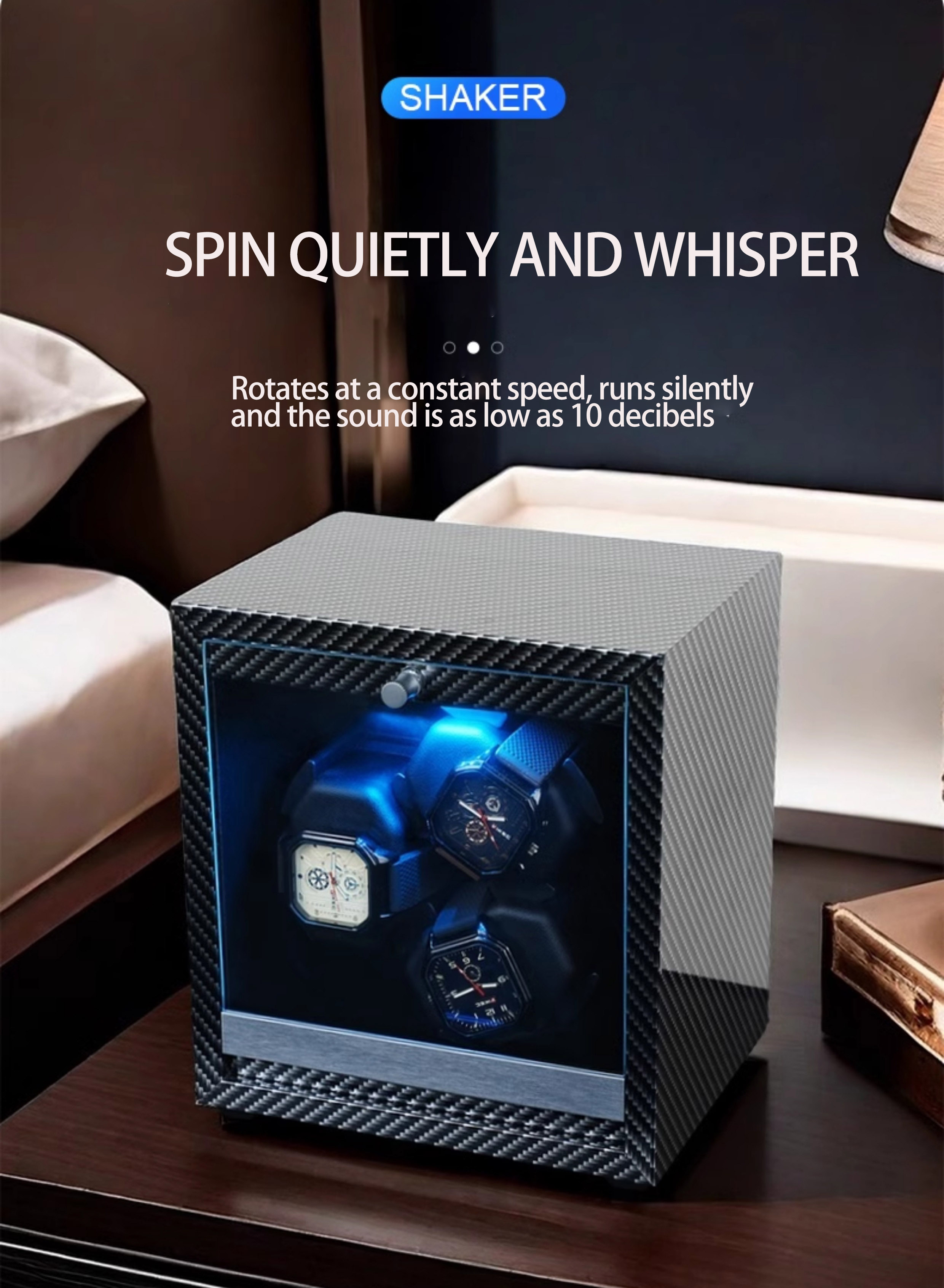 MELANCY Brand Spot Latest Upgraded Version Watch winder 3/6 Slot Blue ...