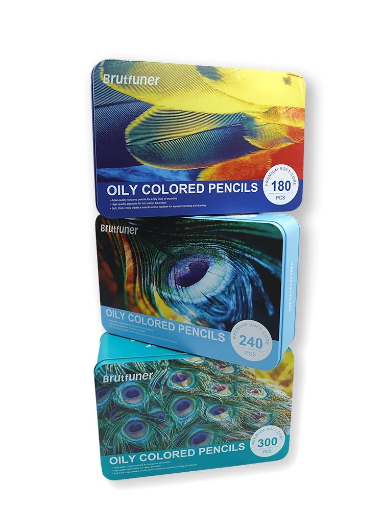 Brutfuner 180/240/300 Color Pencil Set Iron Box Package Oily Colored ...