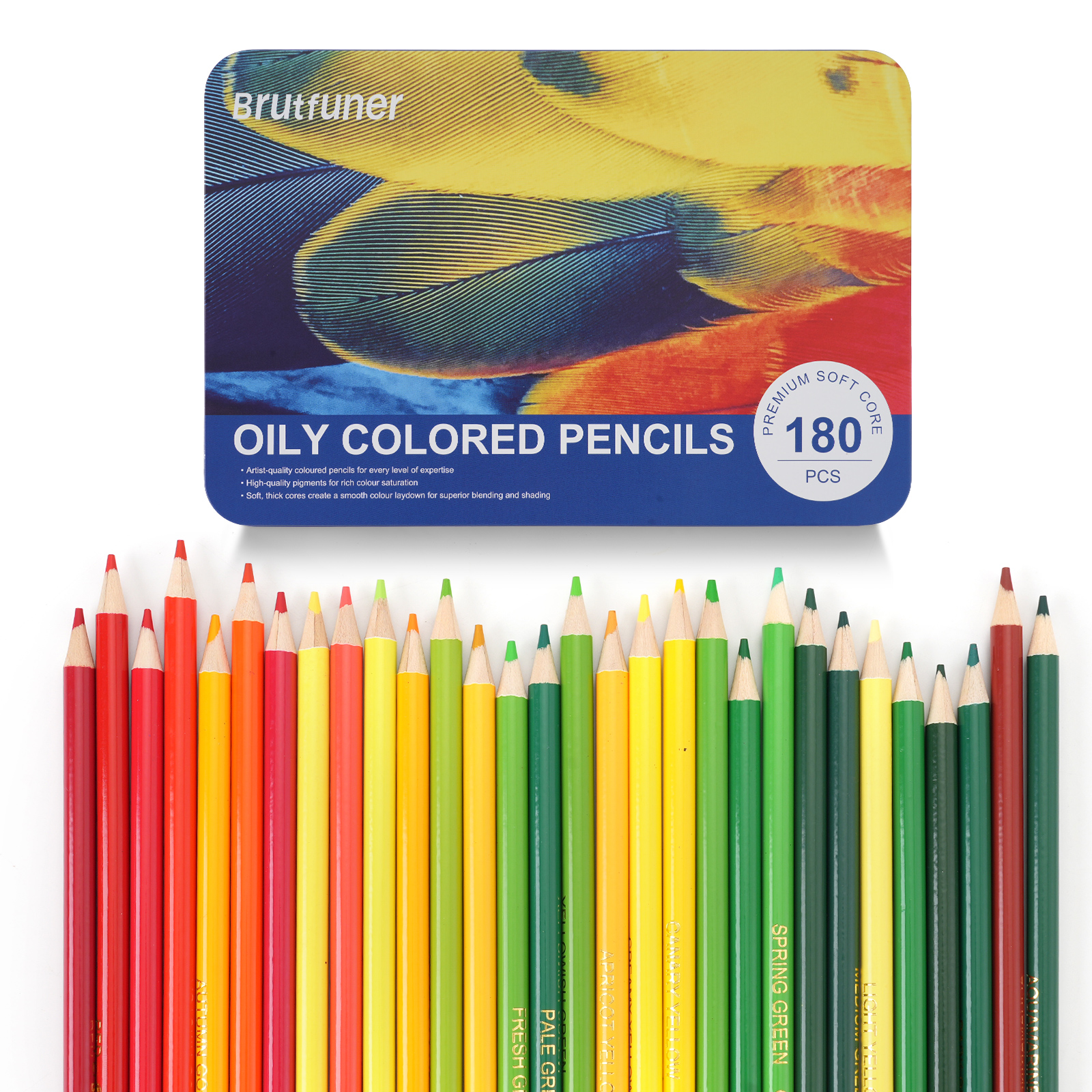 Brutfuner 180/240/300 Color Pencil Set Iron Box Package Oily Colored ...