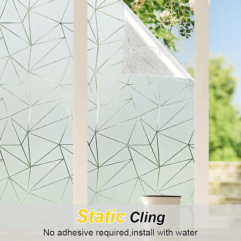No Adhesive Total Blackout Window Sticker Film, Frosted Glass Sticker ...