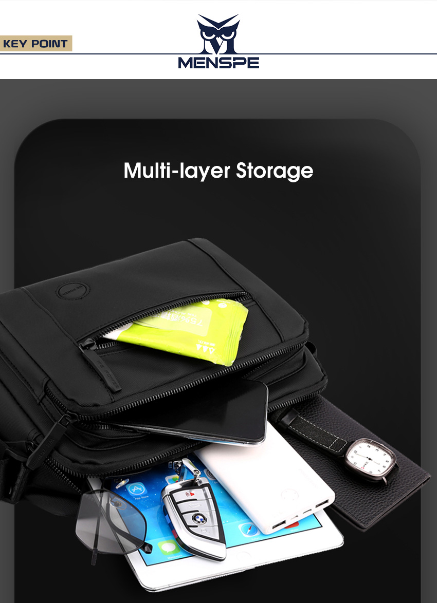 MENSPE Men Bag Men Shoulder Bag Crossbody Bag Large Capacity Bag Sling ...