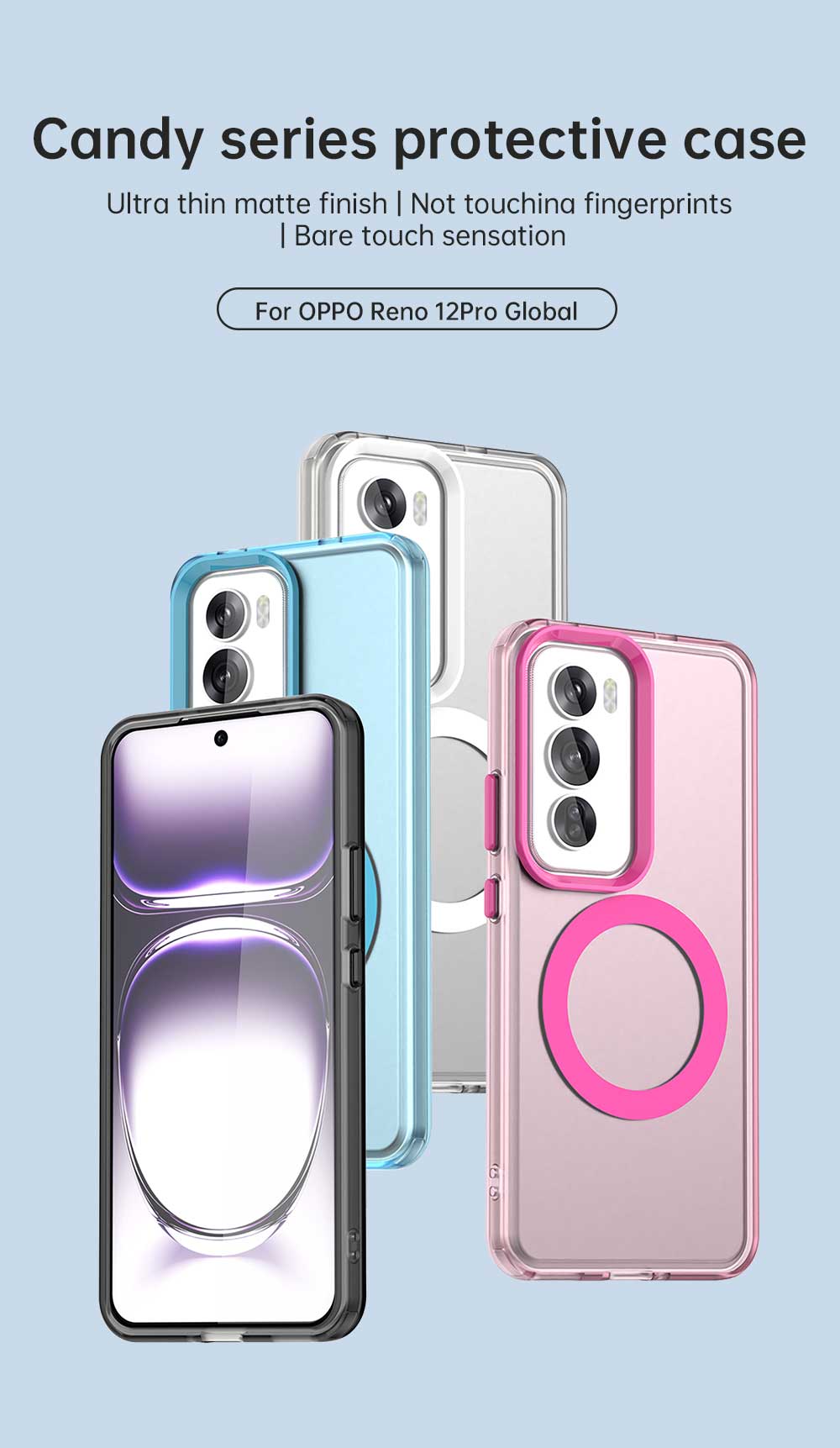 Luxury Matte Magnetic Case for OPPO Reno 12 Reno12 Pro 5G Aesthetic ...