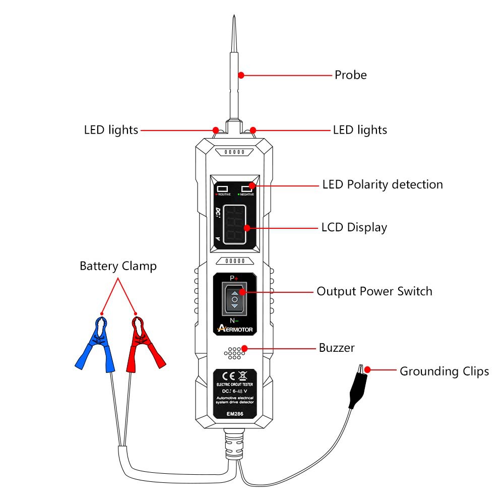 [Local Shipment] 6V-24V P50 DC to AC Automotive Electric Circuit Tester ...