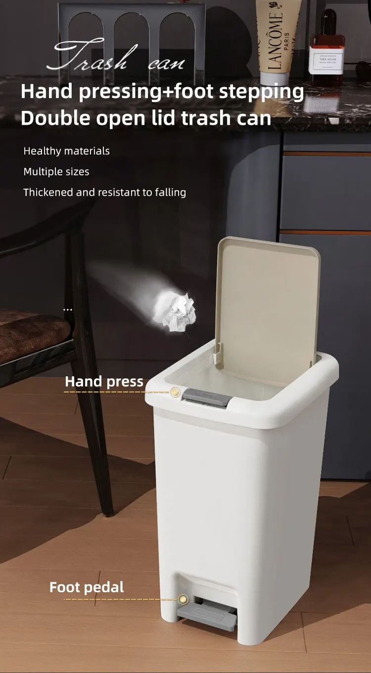 MIRACLE HOME 10/15/20L Multi Press-Type Trash Can With Foot Pedal ...