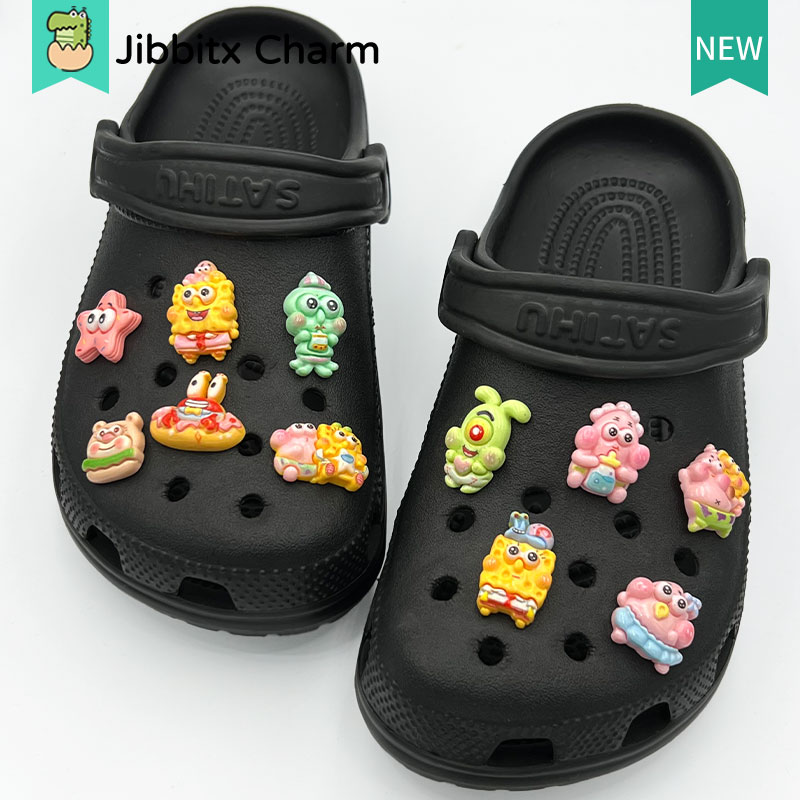 11pcs Cute Cartoon Yellow Sea Character Resin Shoe Charms Clog ...