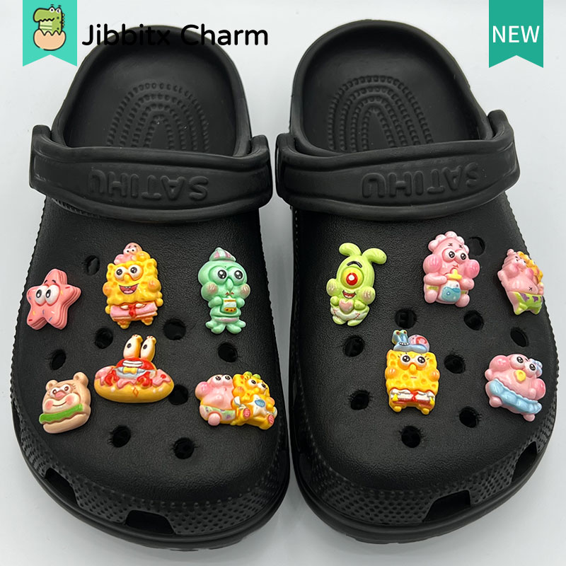 11pcs Cute Cartoon Yellow Sea Character Resin Shoe Charms Clog ...
