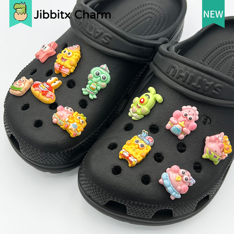 11pcs Cute Cartoon Yellow Sea Character Resin Shoe Charms Clog ...