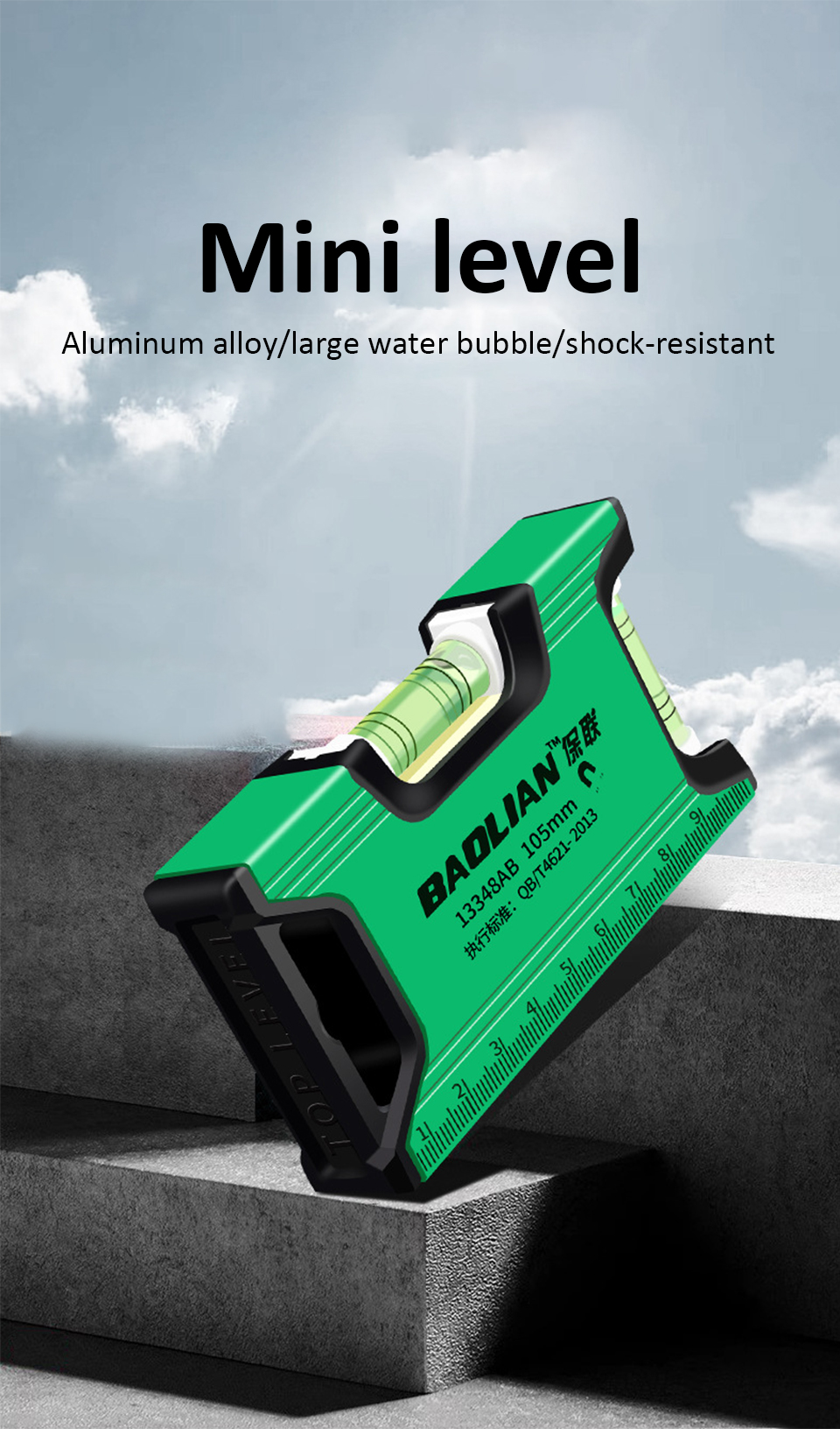 Portable Bubble Level High Precision Aluminum Construction Leveling 100 ...
