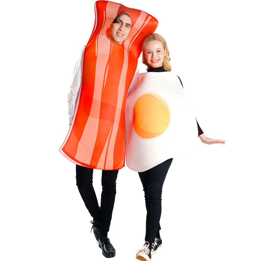 Halloween Bacon/Poached Eggs Costume One-piece Food Costume For Adult ...