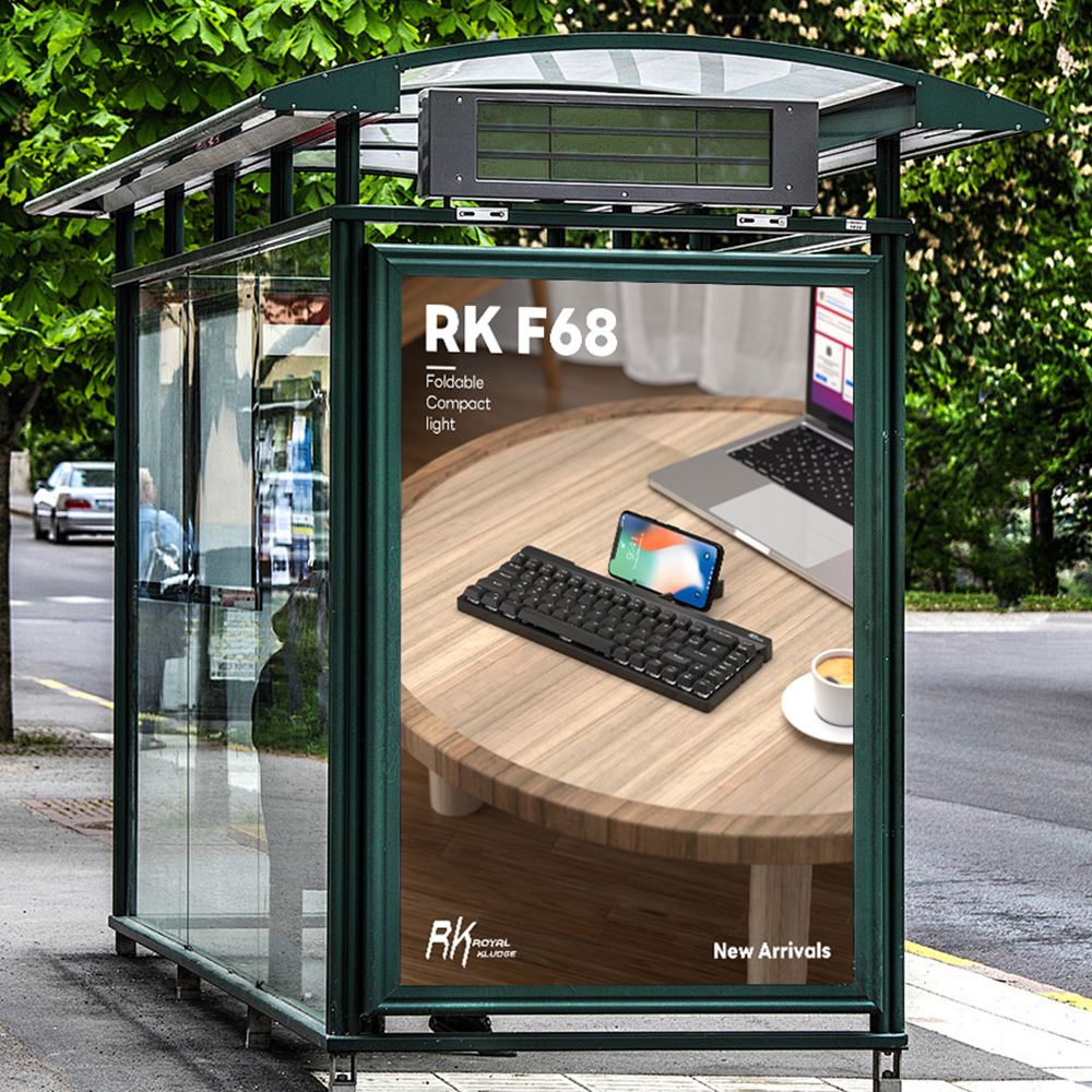 RK ROYAL KLUDGE F68 60% Foldable Low Profile Mechanical Keyboard, Wireless Mechanical Keyboard ...