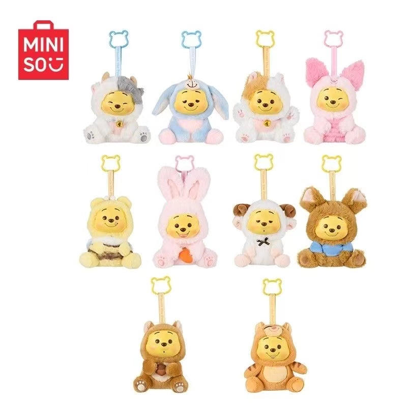 Miniso Disney Winnie the Pooh Series Naughty Party Vinyl Plush Mystery ...
