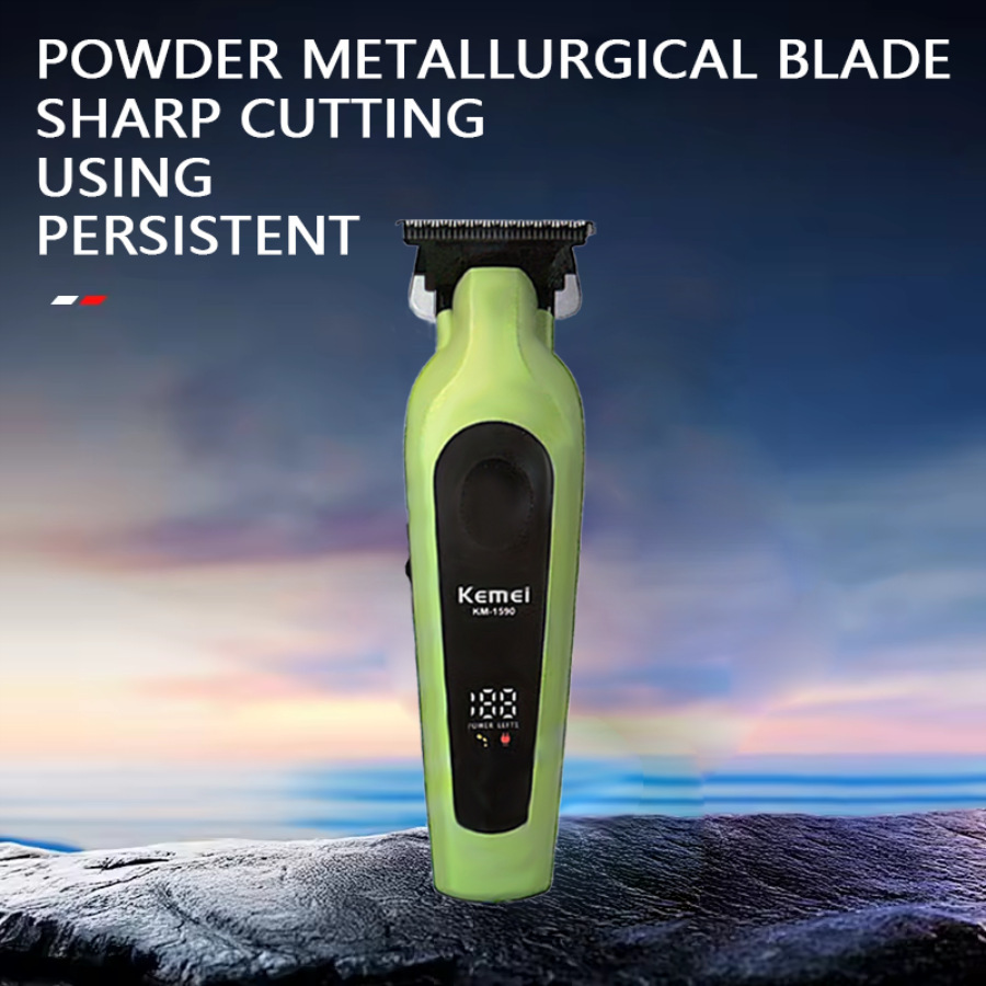Kemei KM-1590 KM-2299 Professional Hair Trimmer 0mm Finishing Cutting ...
