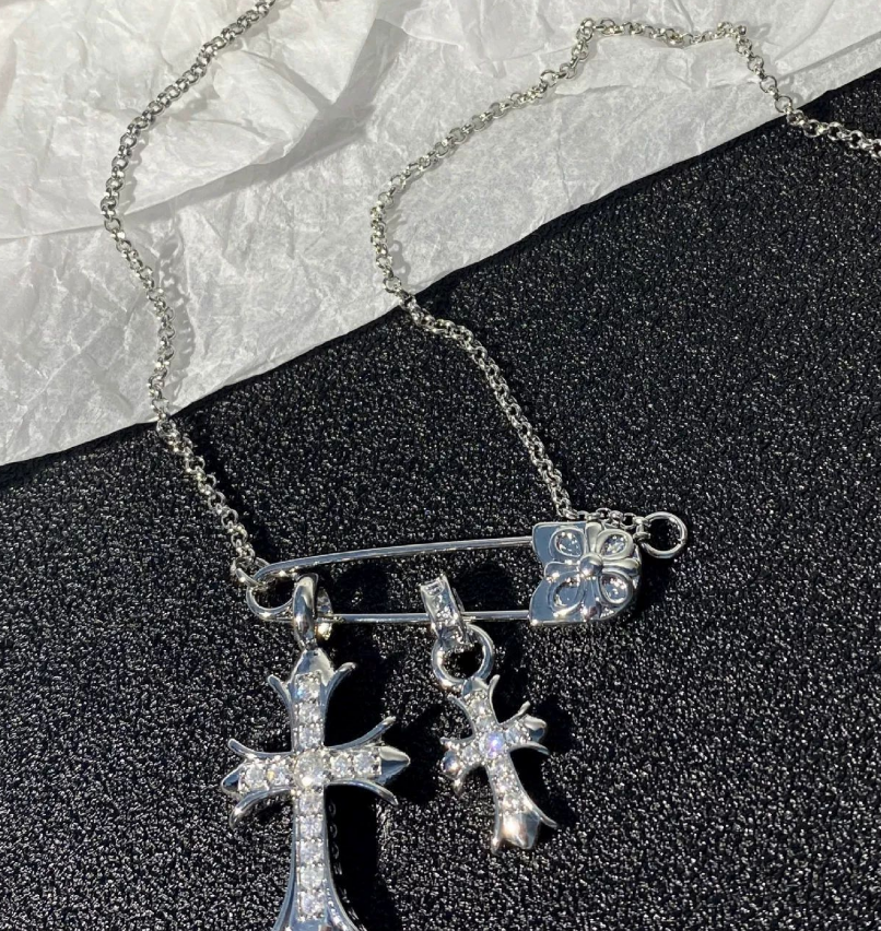 2025 NEW Double Cross Pin necklace-LENGTH ABOUT 52CM | Shopee Philippines
