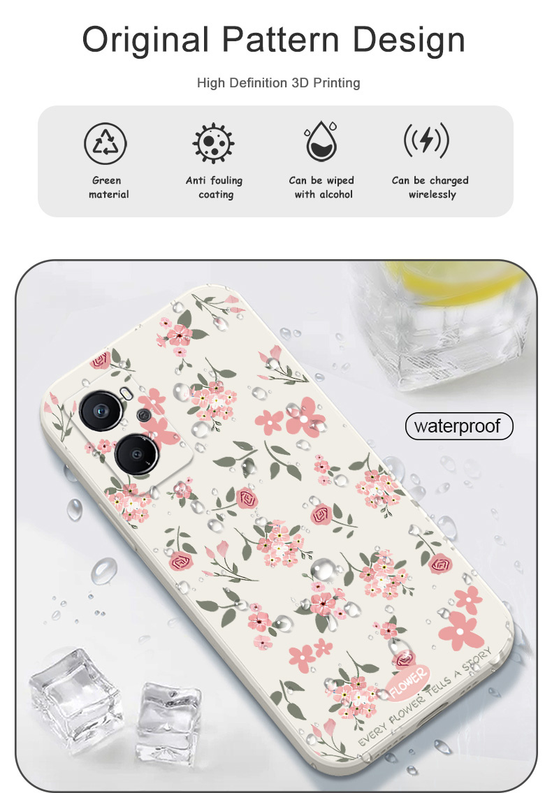 Creative Floral Scent Phone Case For OPPO A96 A95 A94 A76 A74 A54 A36 ...