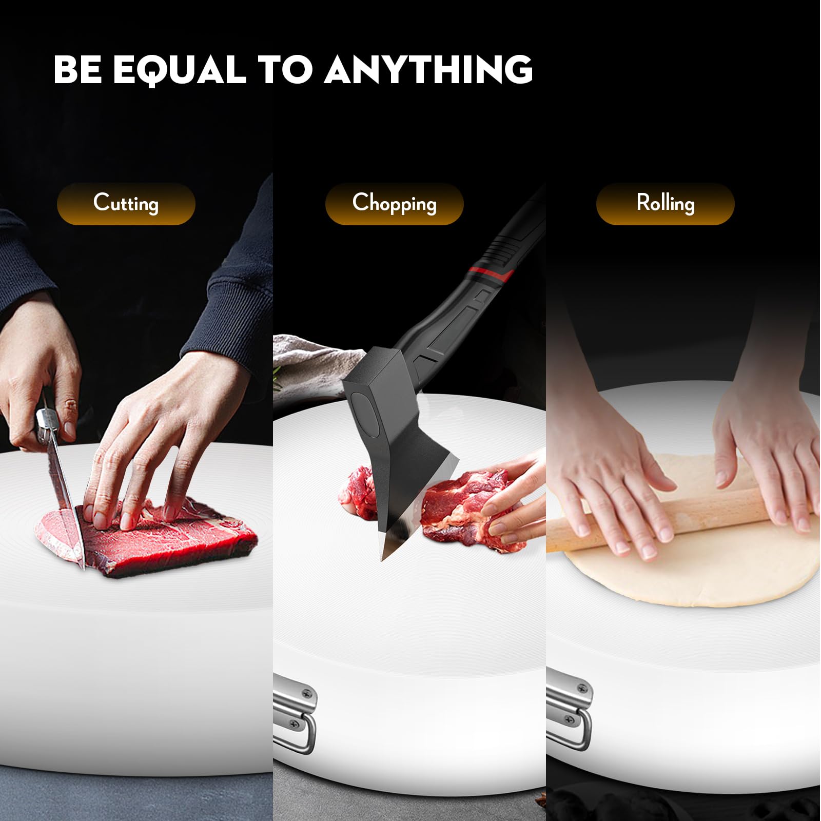 Chopping Board Heavy Duty PE Plastic 20cm Thick Cutting Board Kitchen ...