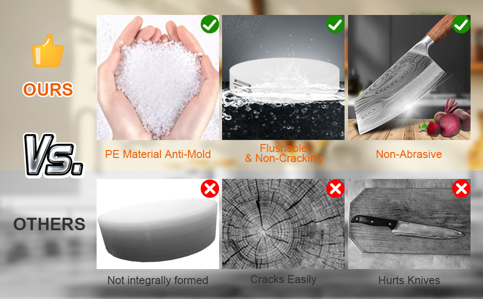 Heavy Thick Chopping board PE 5cm Thick Plastic Cutting Board Kitchen ...