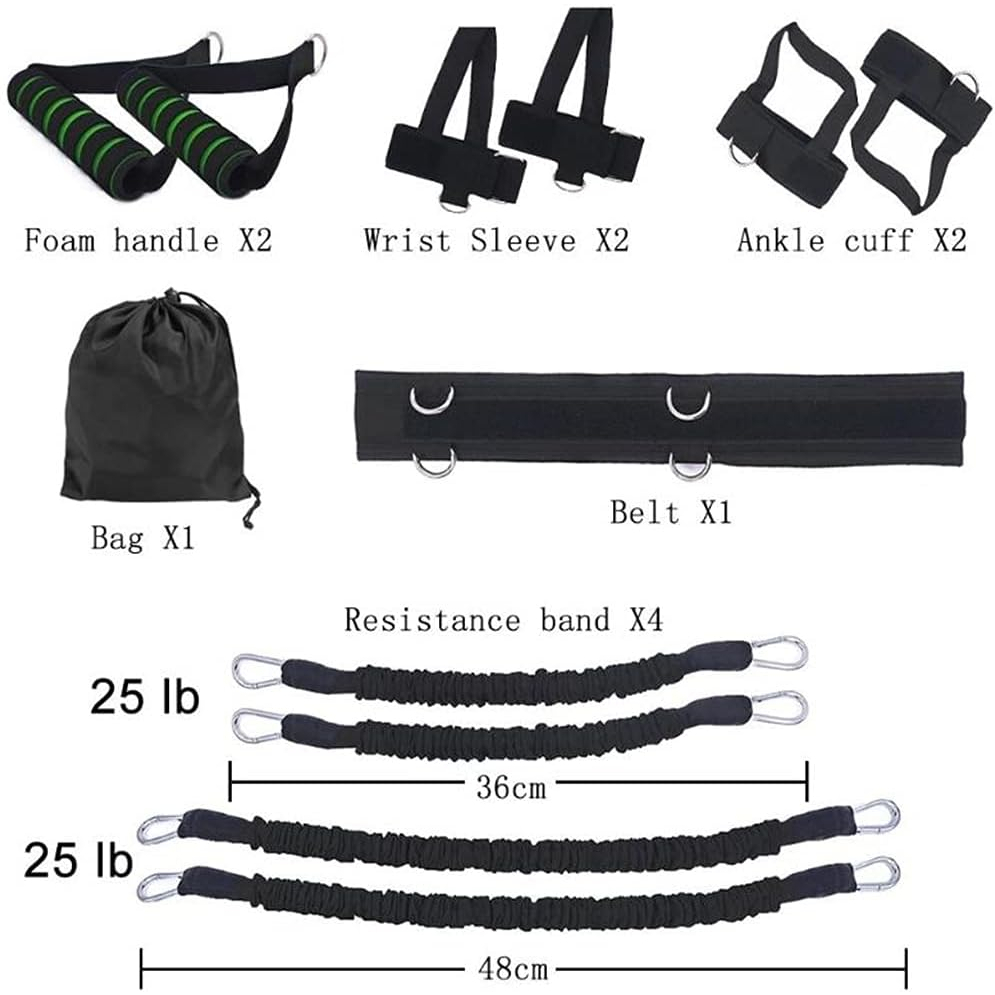 Resistance Band Set for Boxing 25LB On Legs and Arms Fitness Band Home ...