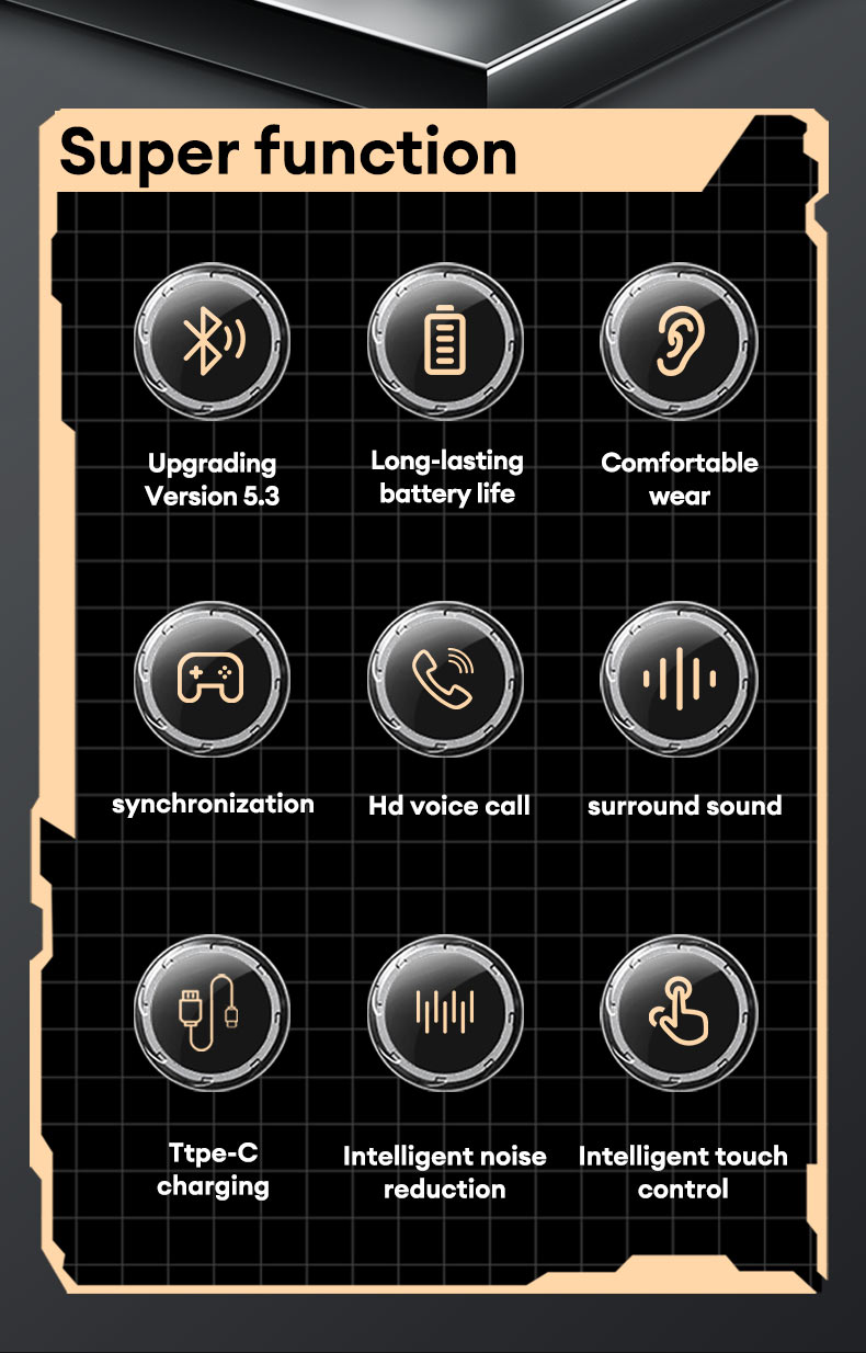 Hyundai HY-T26 TWS Bluetooth Earphone HD Voice Intelligent Touch Wear Comfortable Large Capacity ...