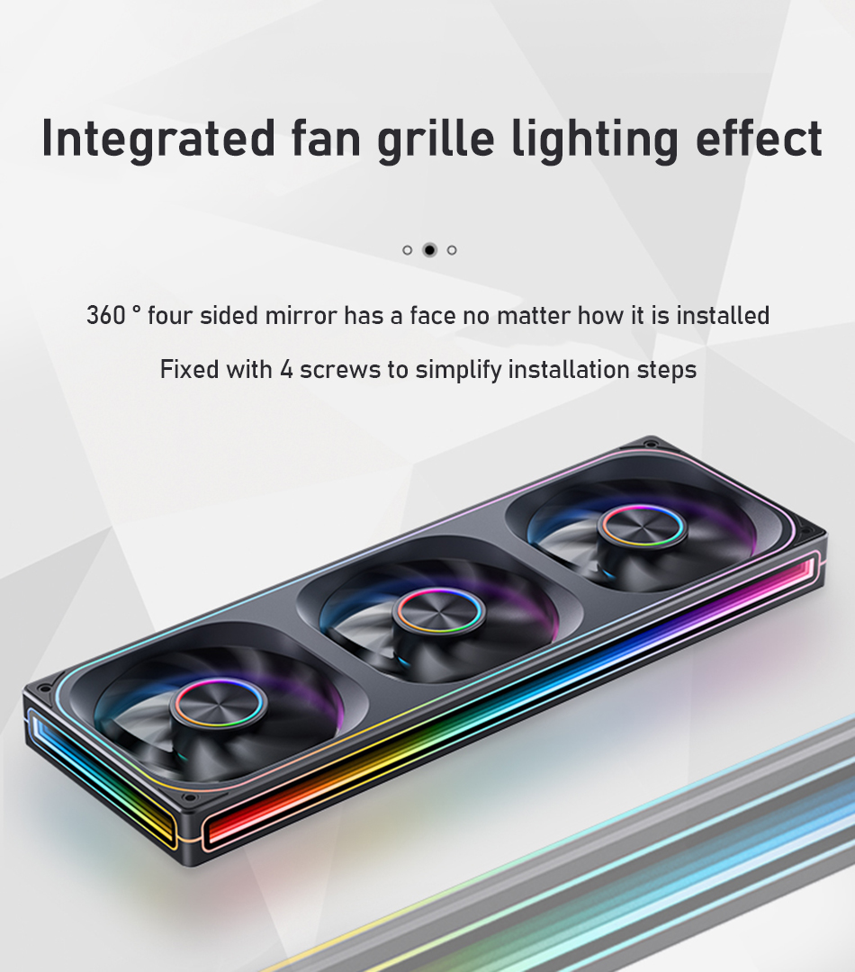 JONSBO ZA-120/240/360 Case Fan 5V/3Pin ARGB Four sided thousand layer ...