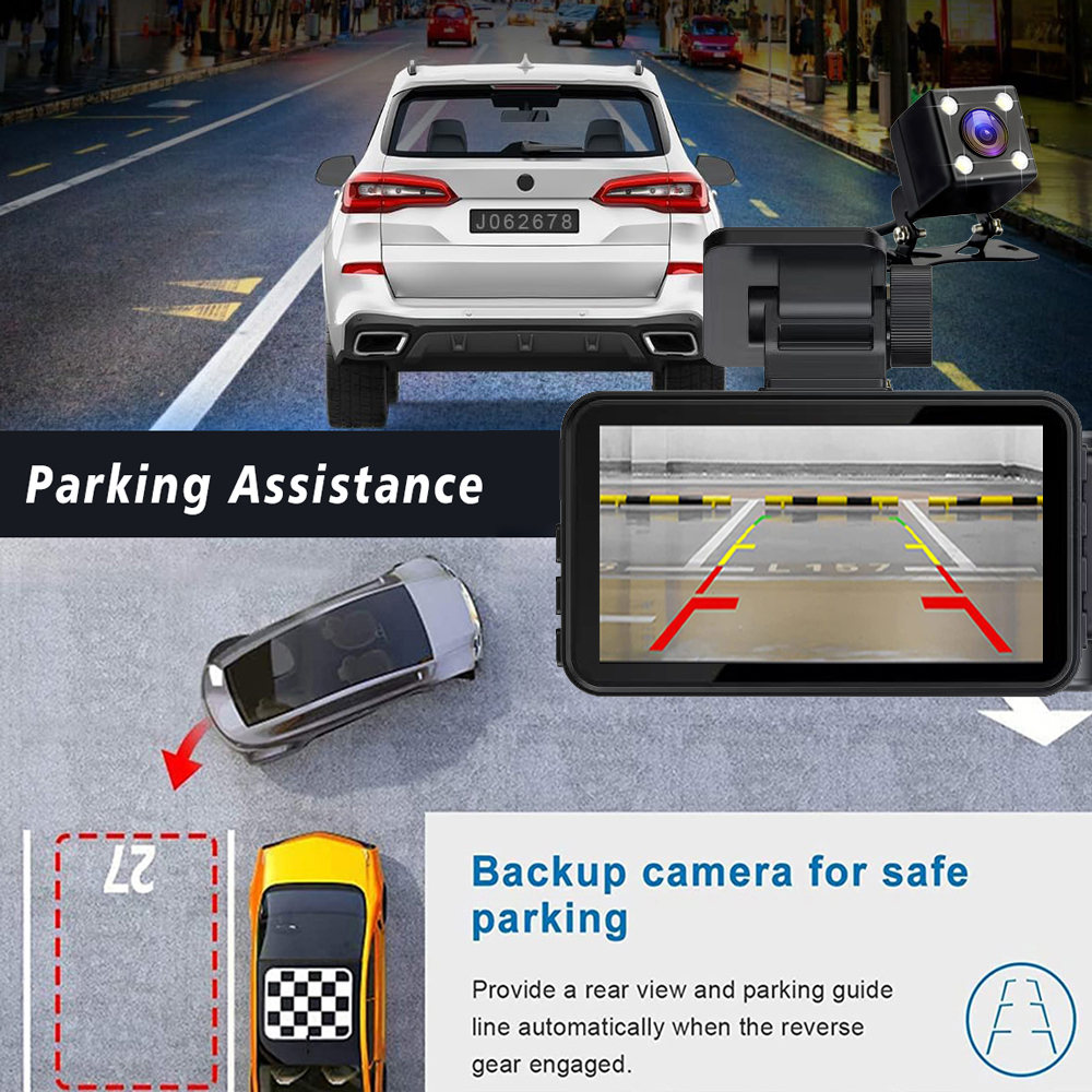 WiFi 3 Channel Dash Cam Cabin Len Car Dvr HD1080P Interior Camera ...