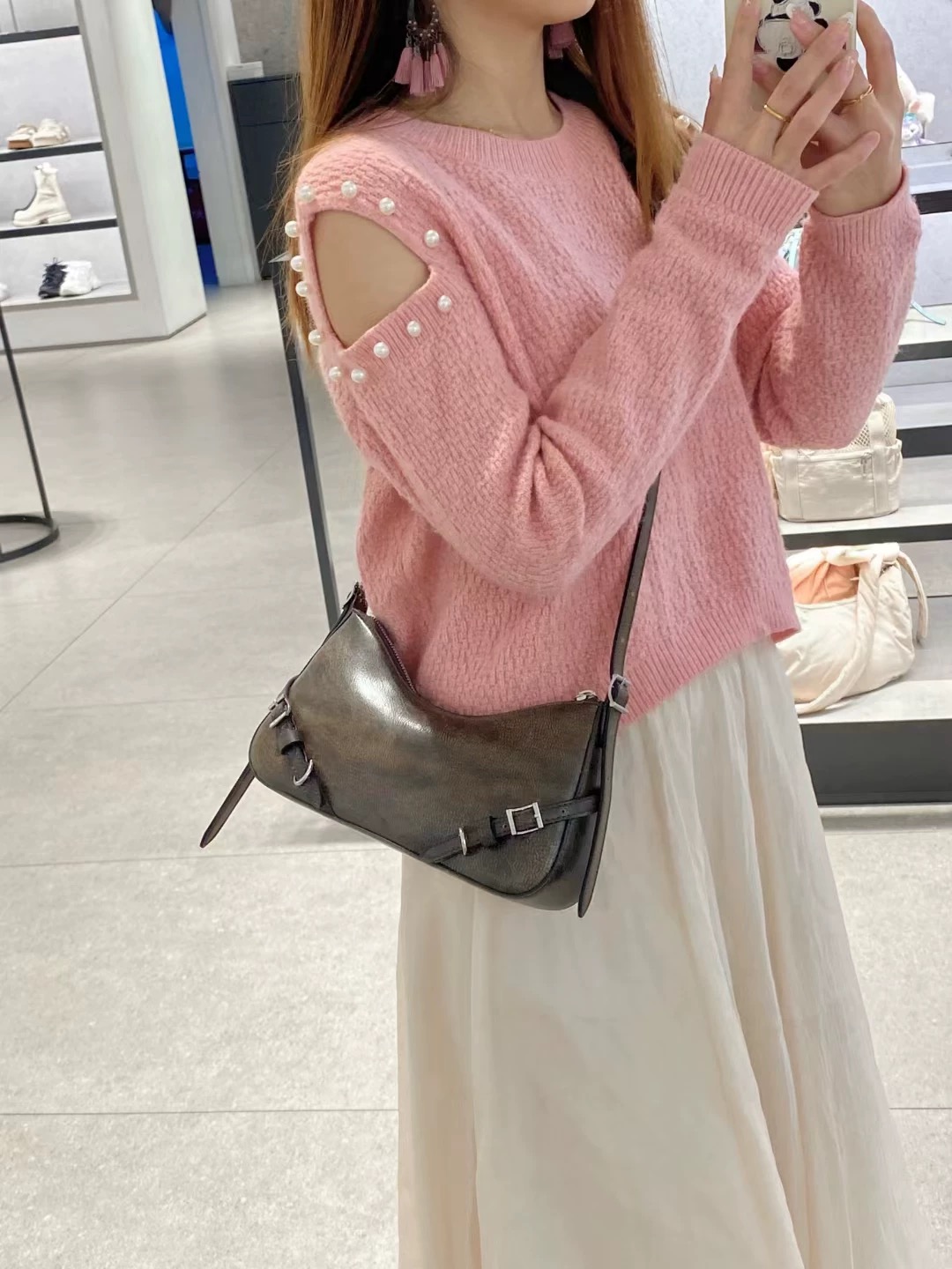 CNK Winter CK2-20671702 waist belt design zipper diagonal messenger bag ...