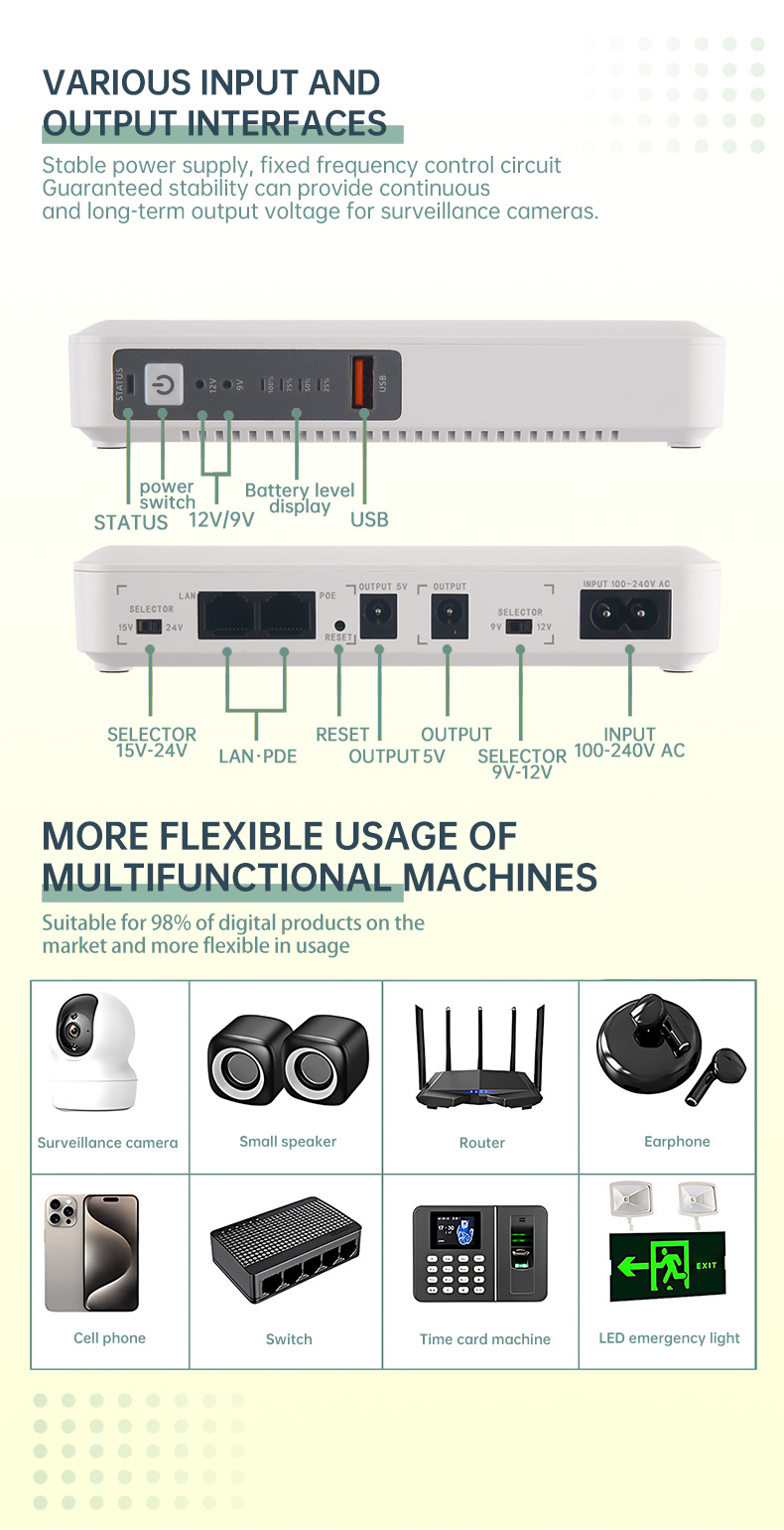 AVIDUS 16000mAh Mini CCTV UPS Power With voice function For Android And ...