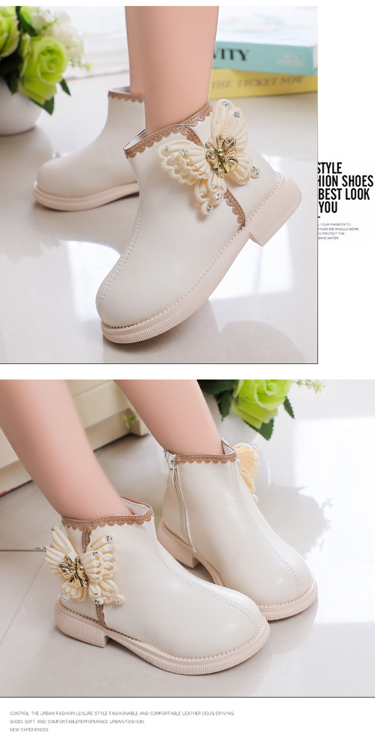 NINI New Elegant Black Martin Boots for kids girls with Butterfly ...