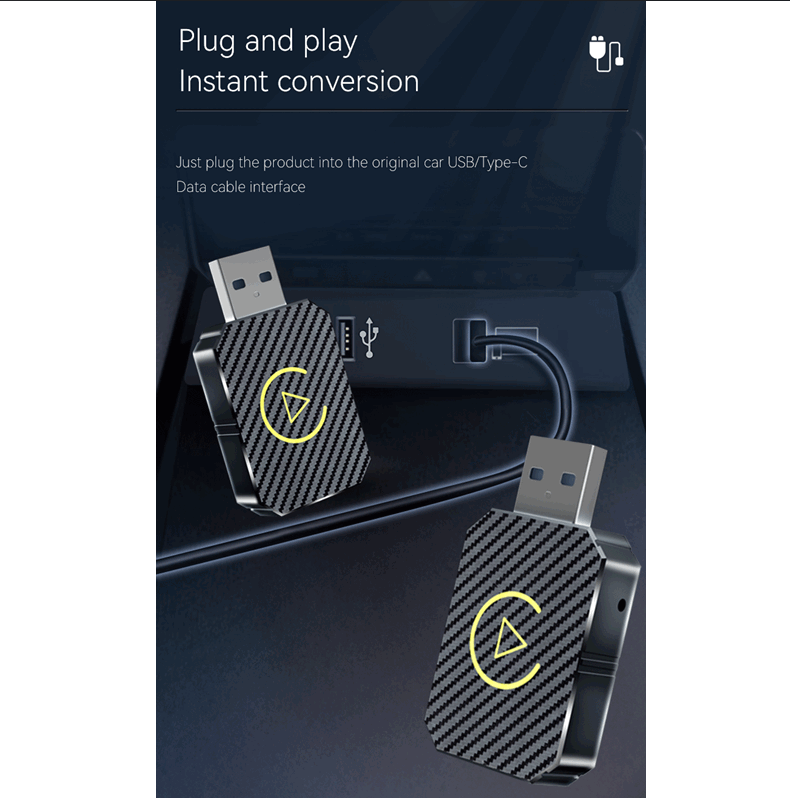 Wireless Carplay Android Auto Adapter 2 in 1 Mini Box Plug&Play CarPlay ...