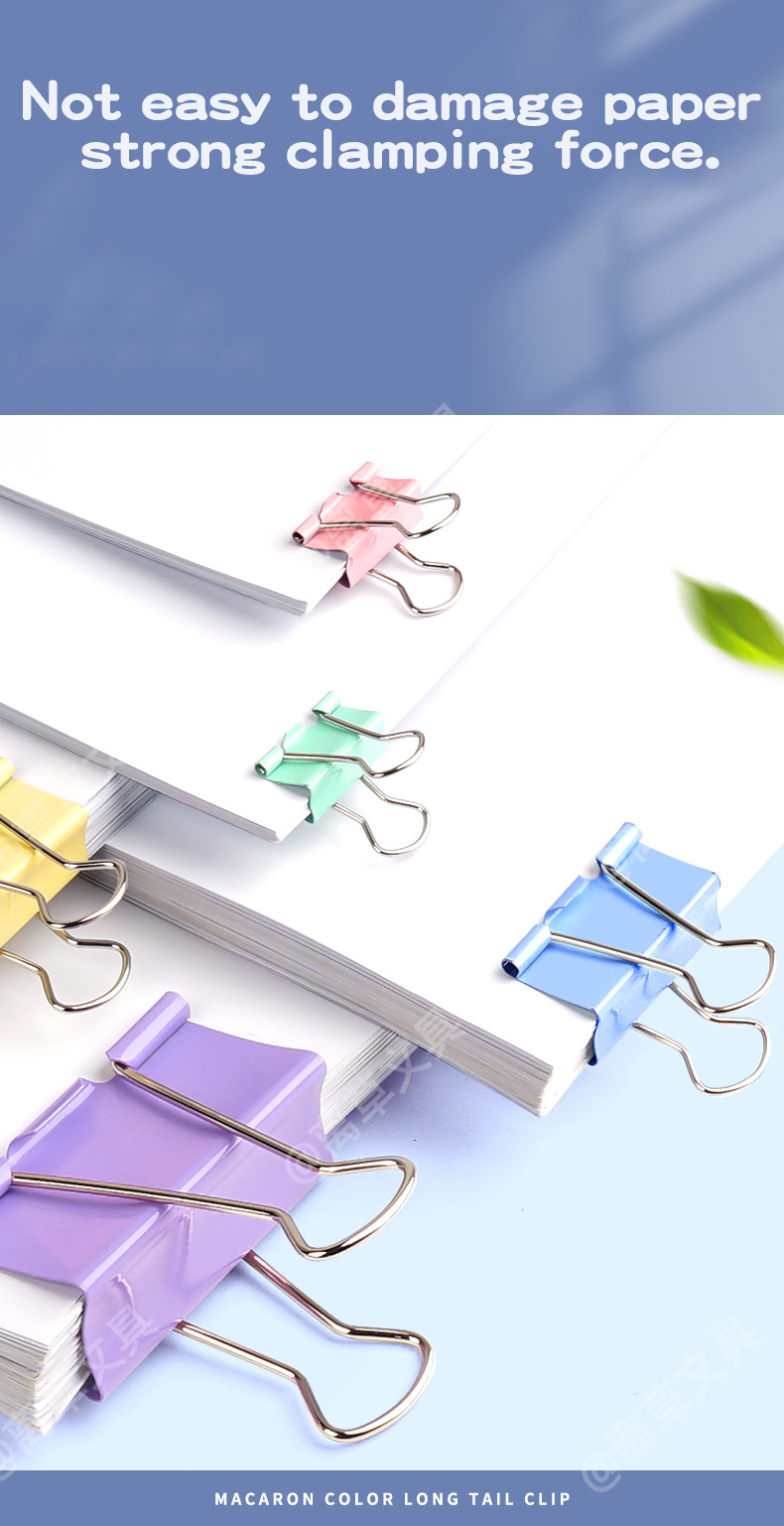 200PCS 19/32MM high-end macaron long tail clip Multipurpose File Paper ...