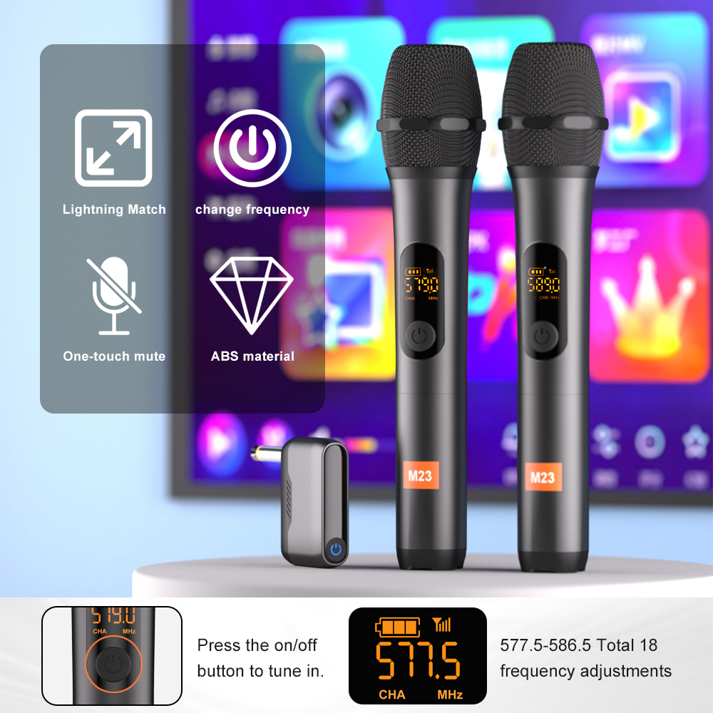 UHF Wireless Microphone M23 with Rechargeable Receiver 5Hour Battery ...