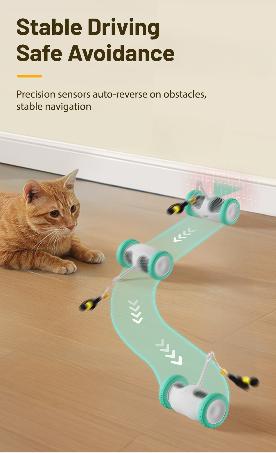 ROJECO Interactive Cat Toy Intelligent Balance Car Rechargeable Cat ...
