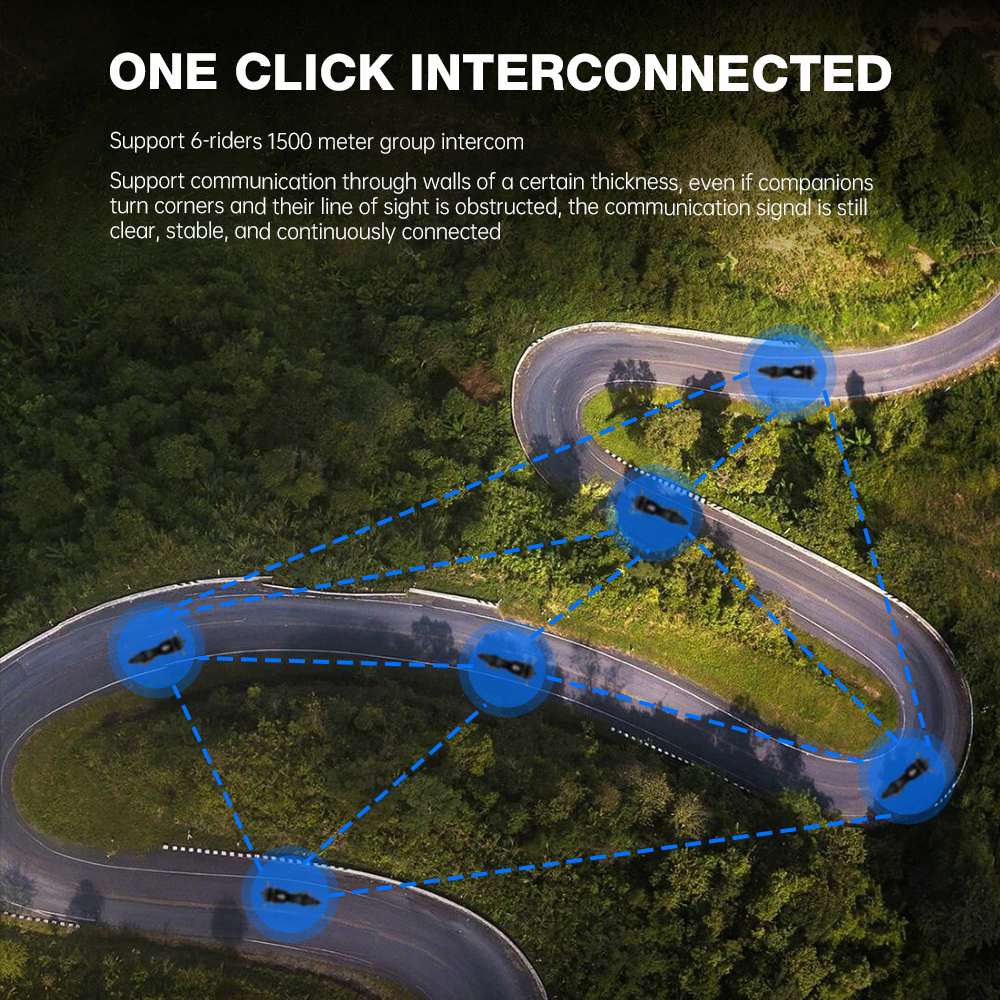 2025 Hero Motorcycle Intercom One-Click Auto Group 6 Riders 1500M ...