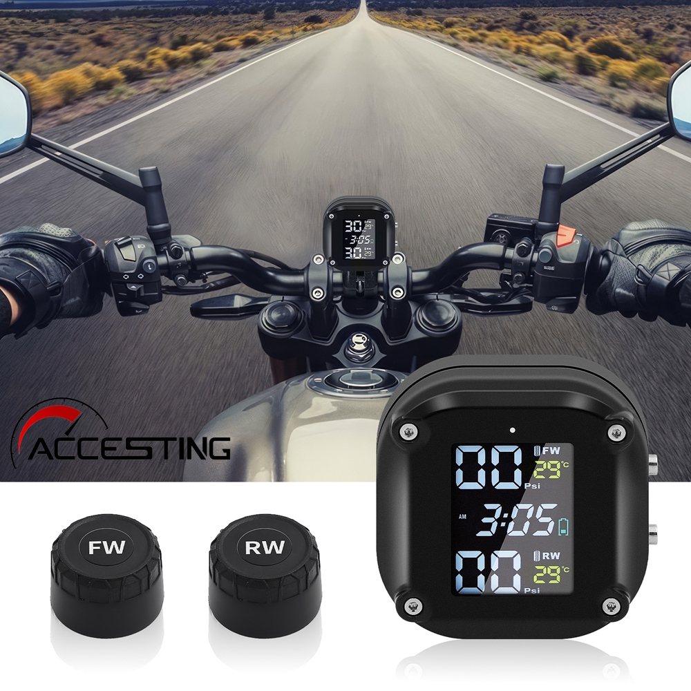 M5 Motorcycle Tire Pressure Monitoring System TPMS Digital LCD Display ...