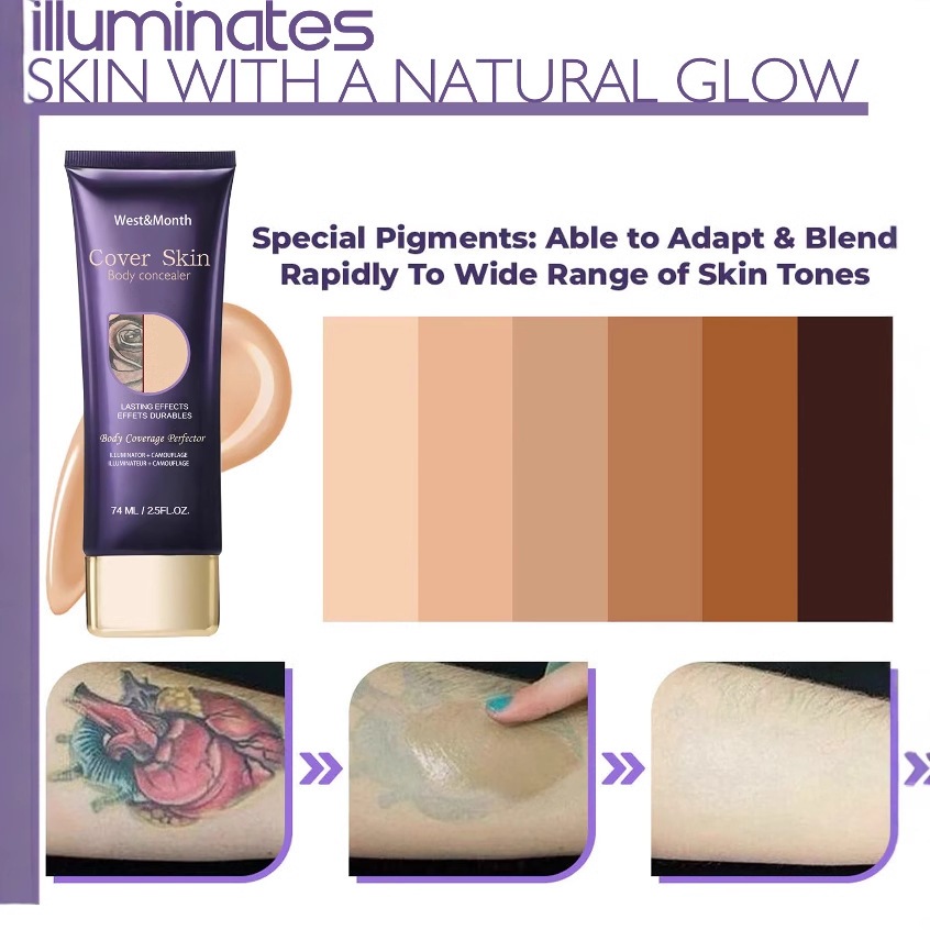 Tattoo Concealer Waterproof Body Concealer For Dark Spots Scars Tattoo ...